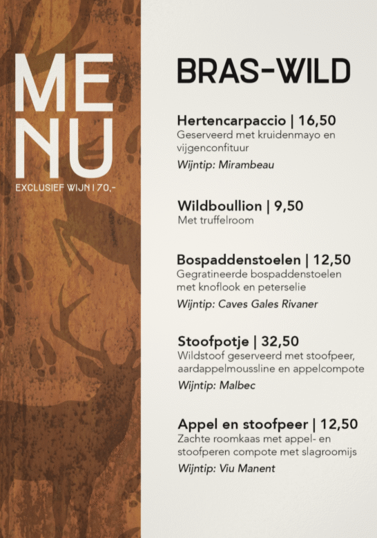 Wild menu - BRAS-KOER
